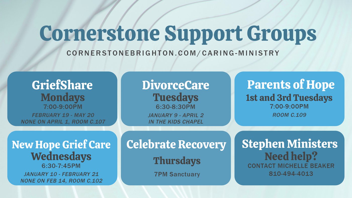 Caring Ministry and Support Groups